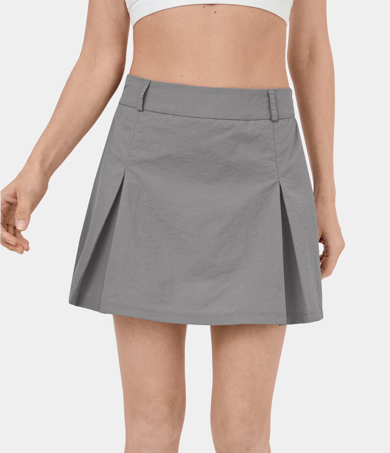 Frauen Hoch taillierter seitlicher Reißverschluss A-Linie 2-in-1-Mini ...