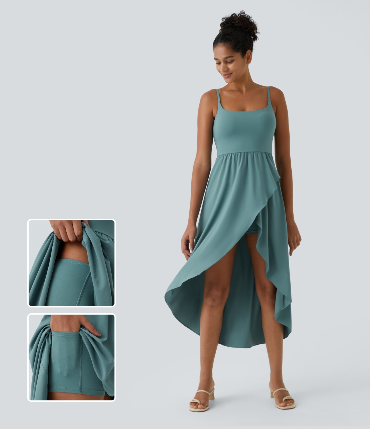 Damen Breezeful™ Rückenfreies, lässiges, 2-teiliges Flowy-Midikleid mit ...