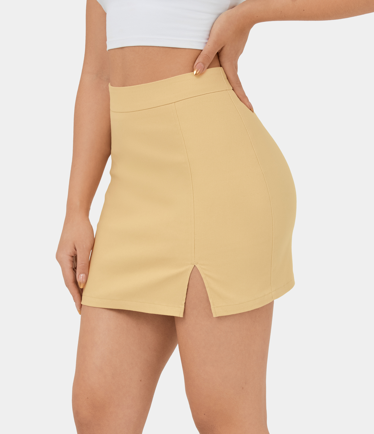 Women’s Super High Waisted Split Hem Bodycon Mini Casual Skirt - Halara