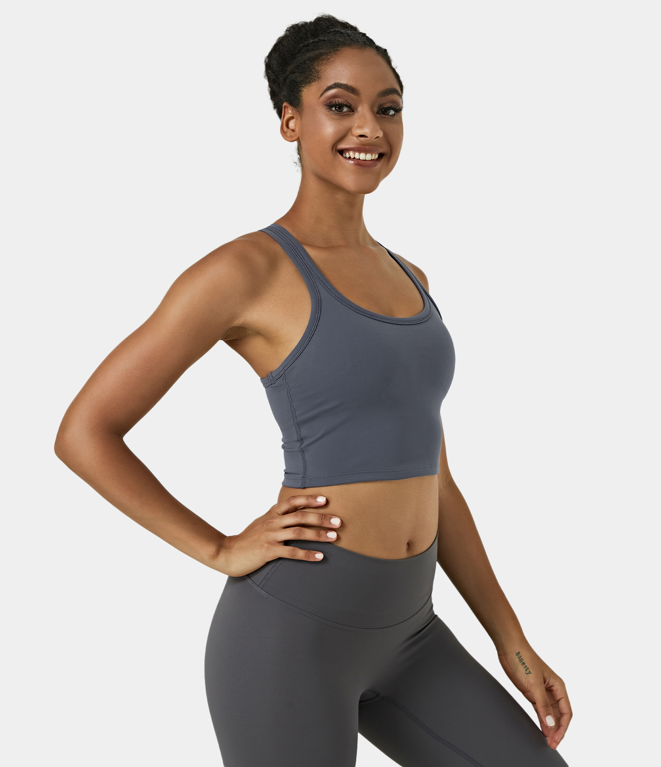 Women's Racerback Workout Cropped Tank Top - HALARA