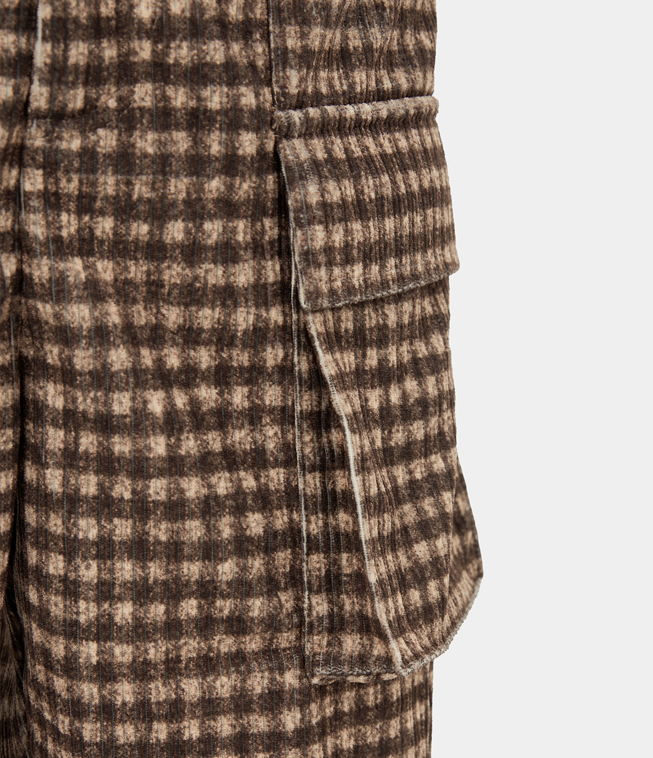 Women's High Waisted Button Zipper Flap Pocket Plaid Corduroy Casual ...