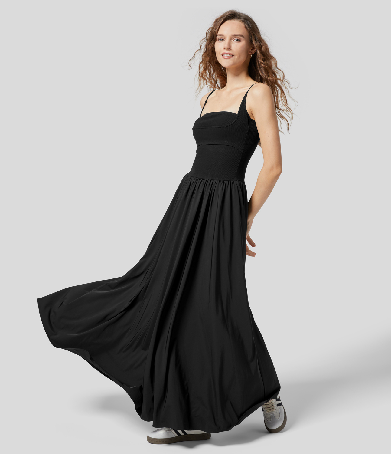 Women’s Breezeful™ Backless Side Pocket Plicated Flowy Flare Maxi Quick ...