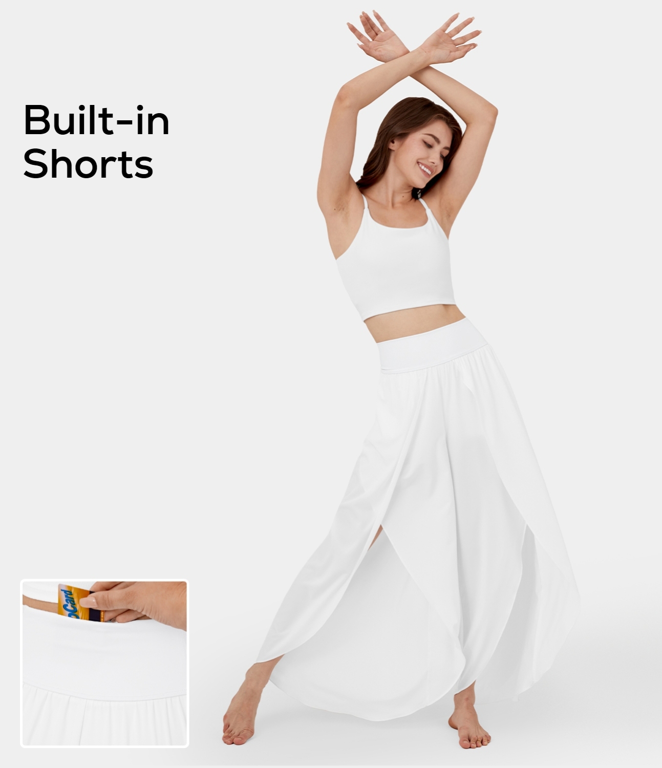 Breezeful™ Pantalón pareo fluido de secado rápido 2 en 1 de pierna ...