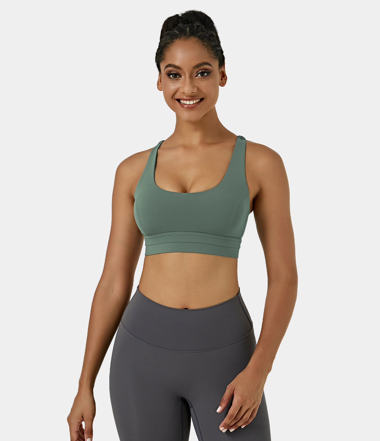Women's Medium Support V Back Cut Out Running Sports Bra - HALARA