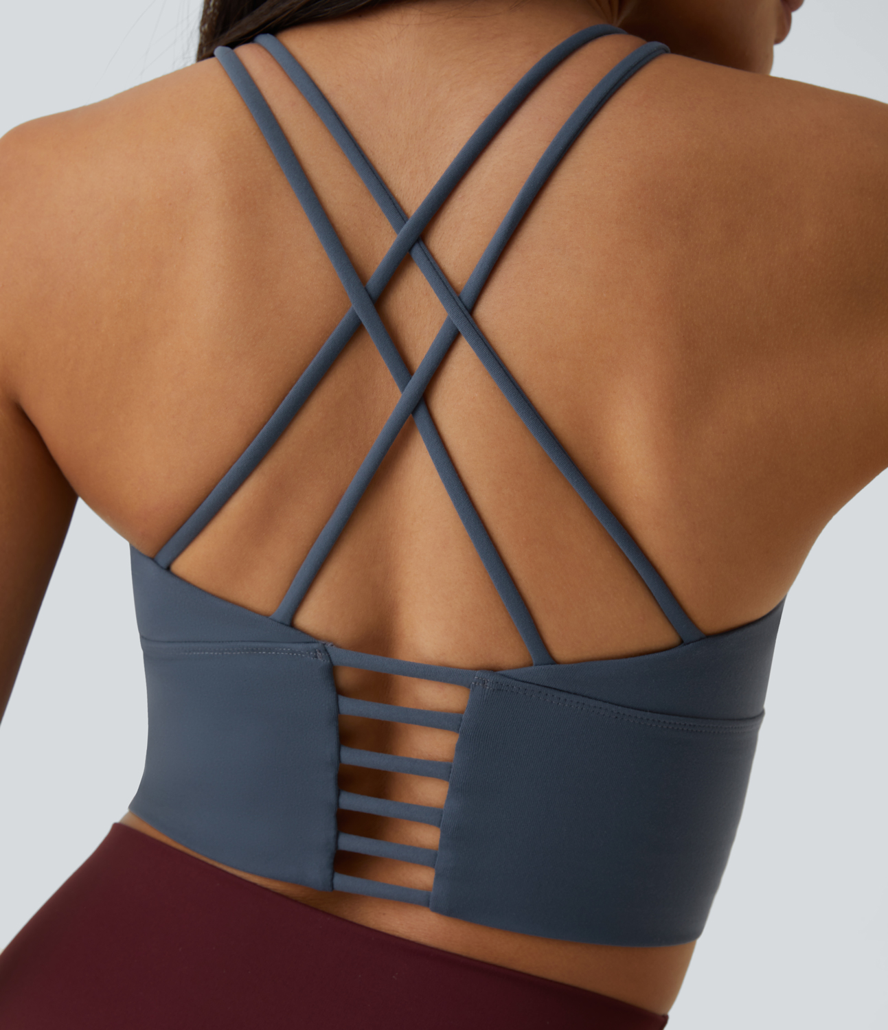 Wholesale Low Support Backless Crisscross U Neck Longline Yoga Sports ...