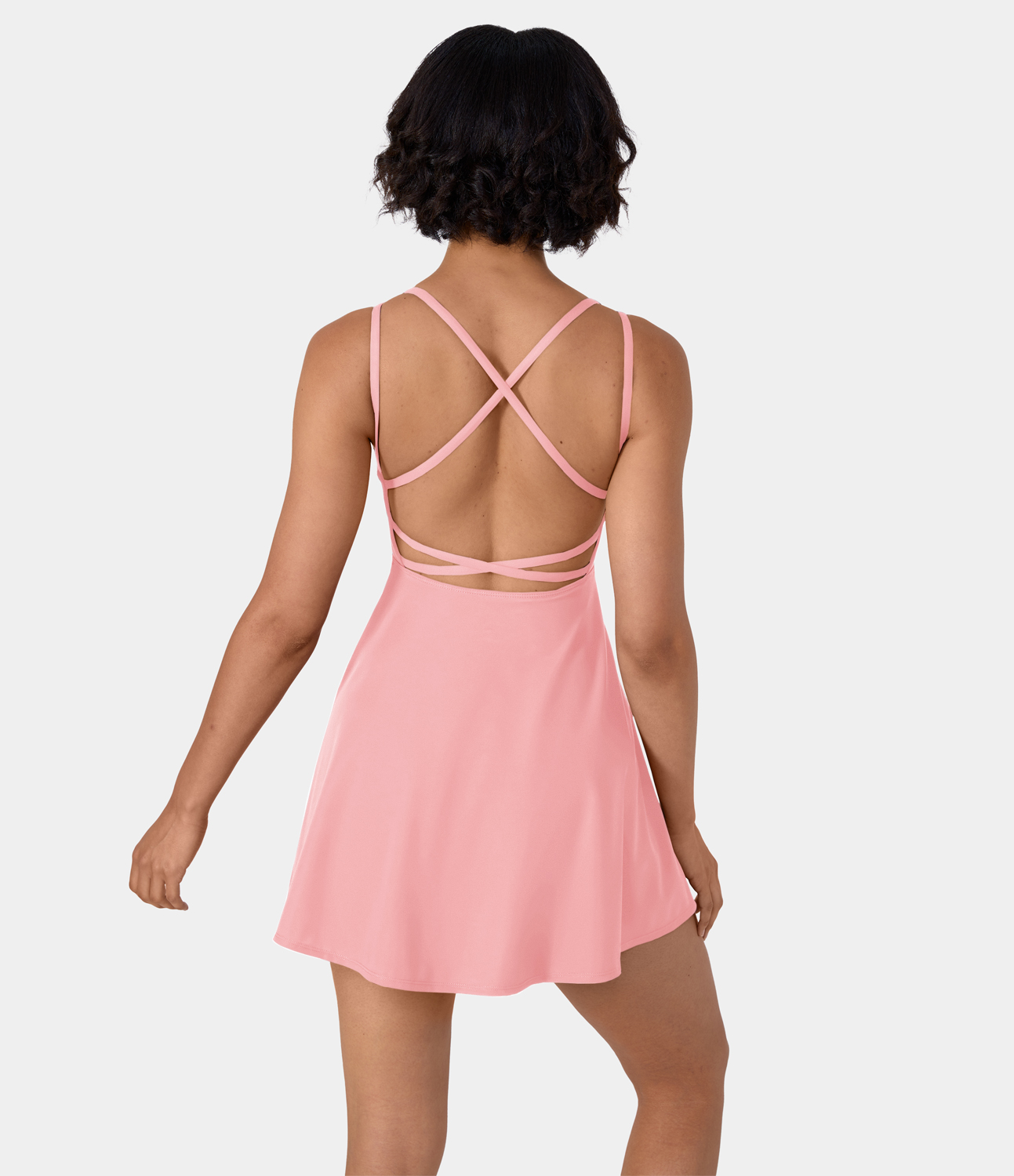 Women's Everyday Crisscross Backless Barre Ballet Dance Flared Dress-No ...