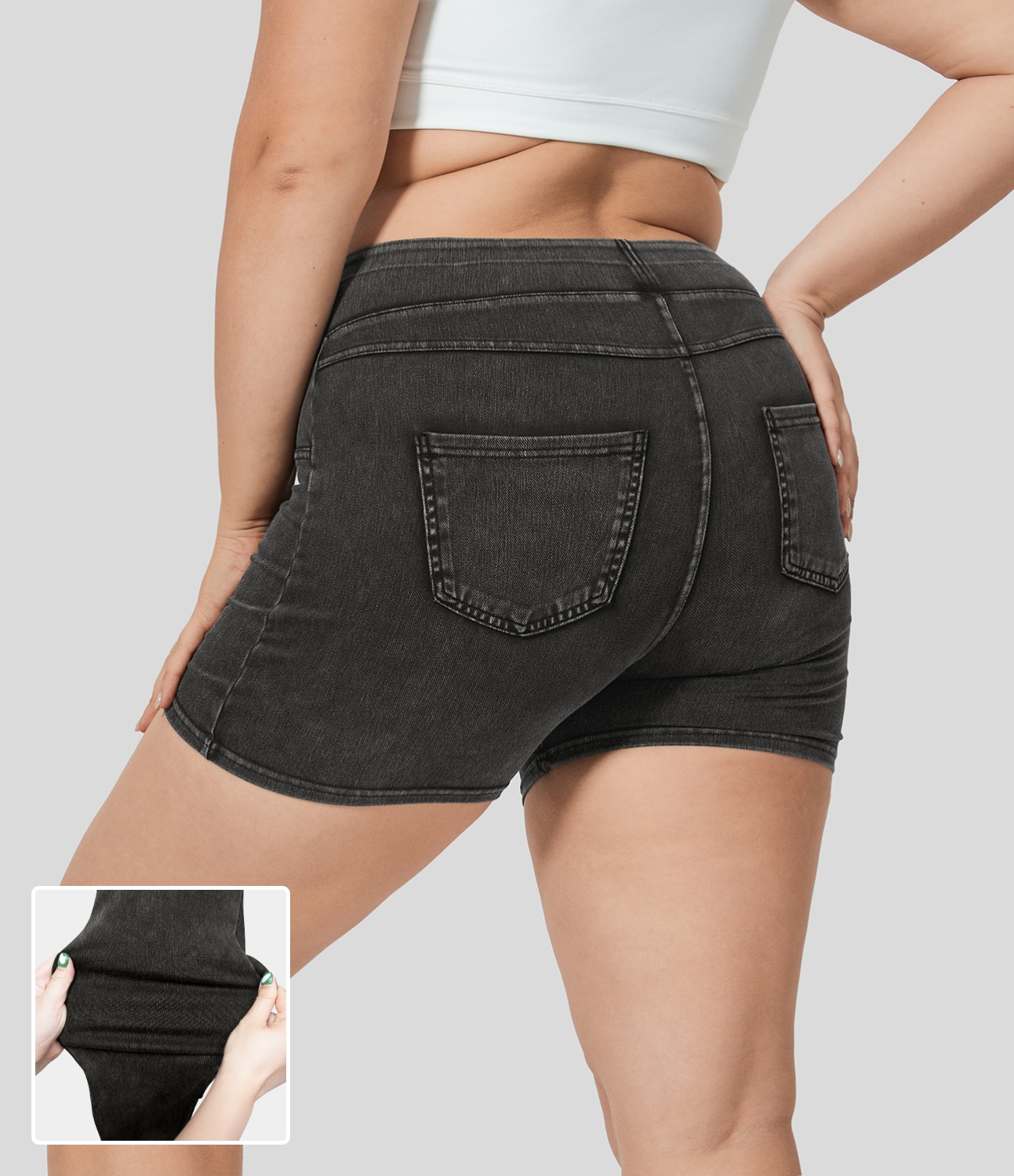 Women’s HalaraMagic™ High Waisted Back Side Pocket Stretchy Knit Denim ...