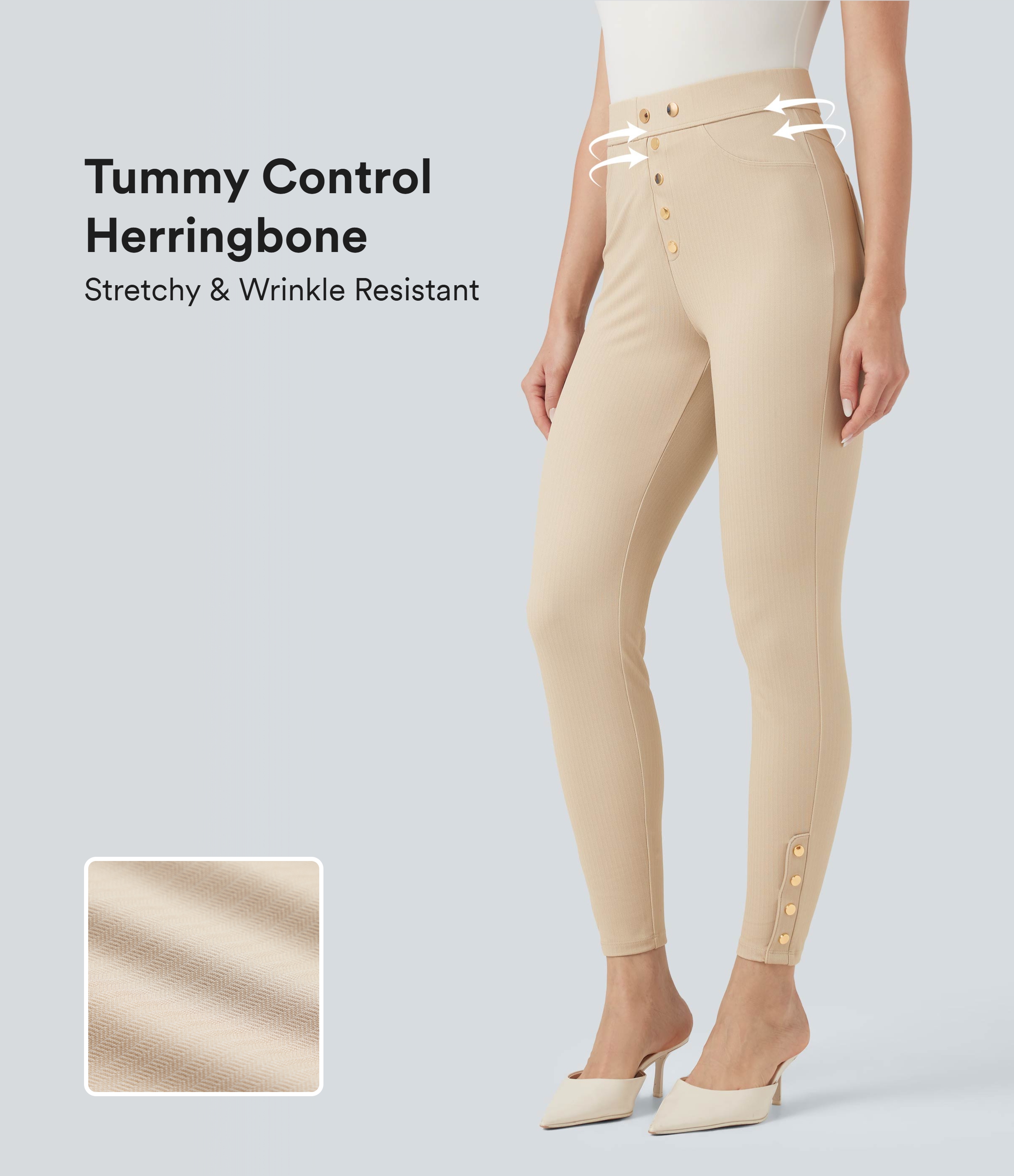 Women’s Halara Flex™ High Waisted Tummy Control Herringbone Work Skinny ...