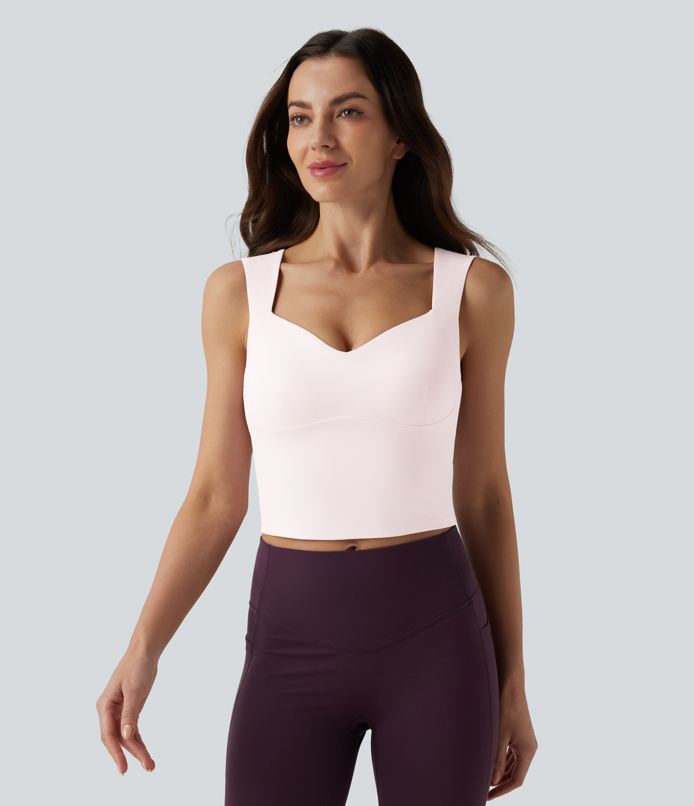 Women’s SoftlyZero™ Plush Queen Anne Neck Cropped Yoga Tank Top - Halara