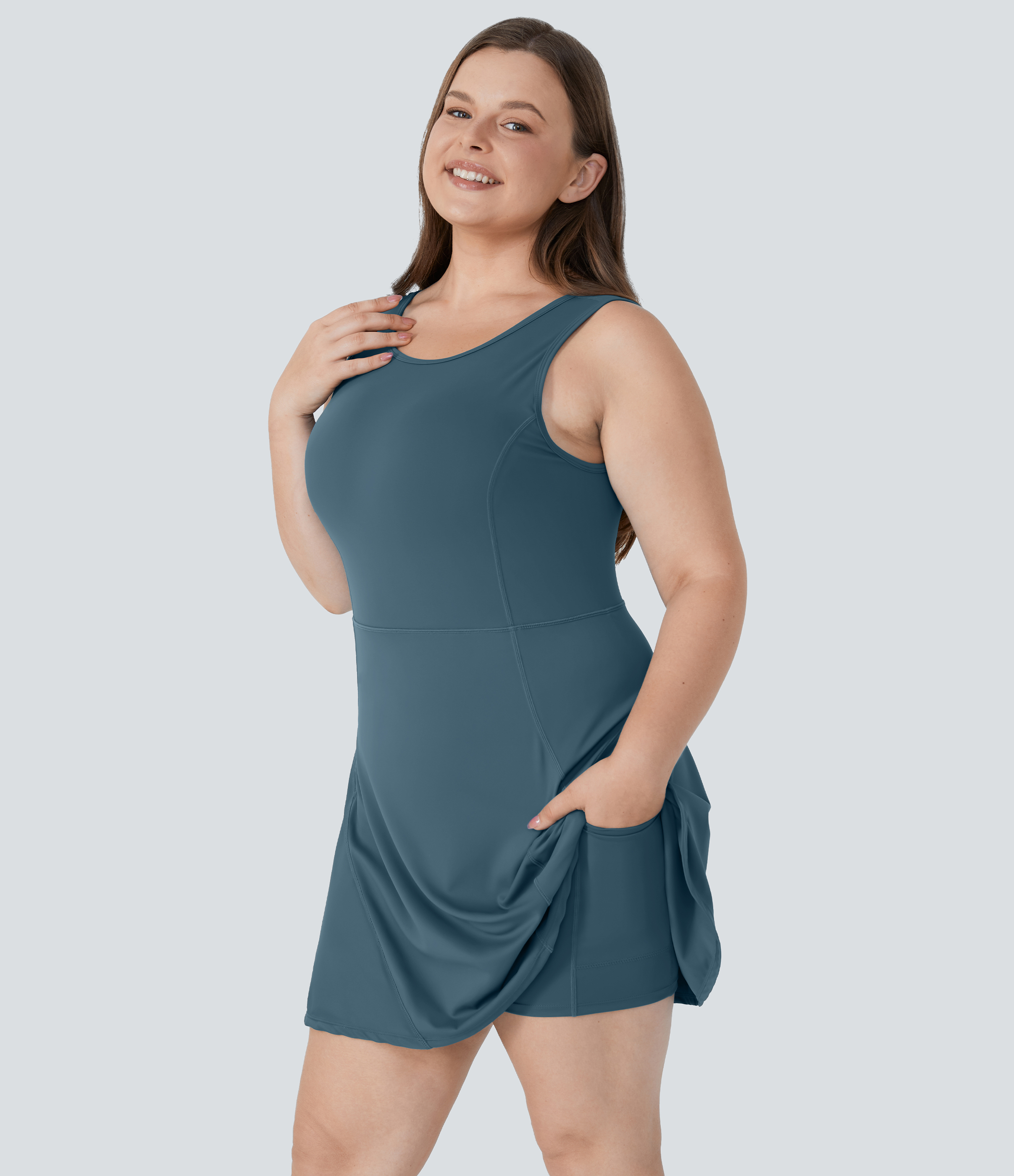Women’s Everyday Stretchy 2-in-1 Plus Size Flare Golf Dress-BFF - Halara