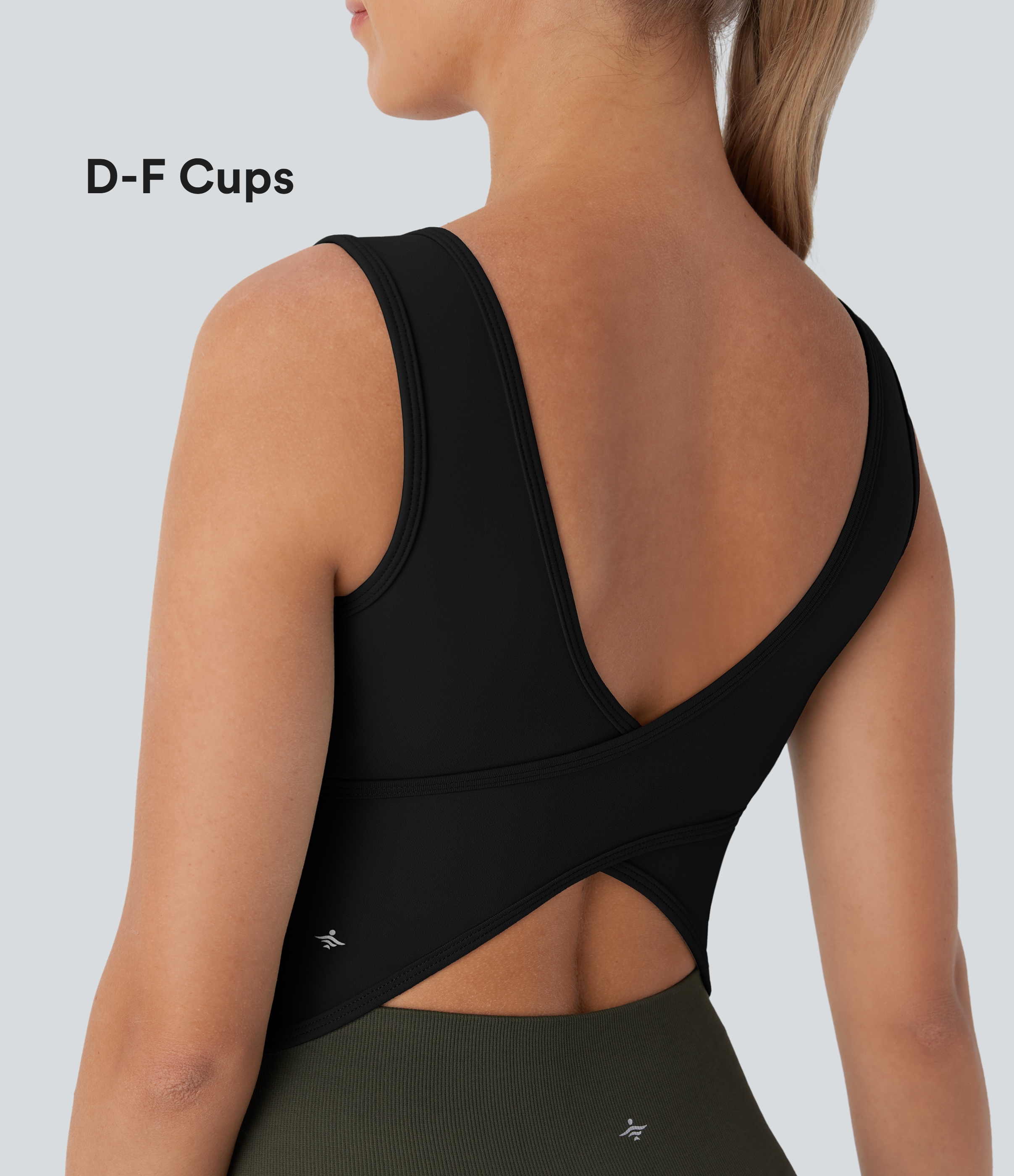 Women’s U Neck Crossover Dance Tank Top D-F Cups - Halara