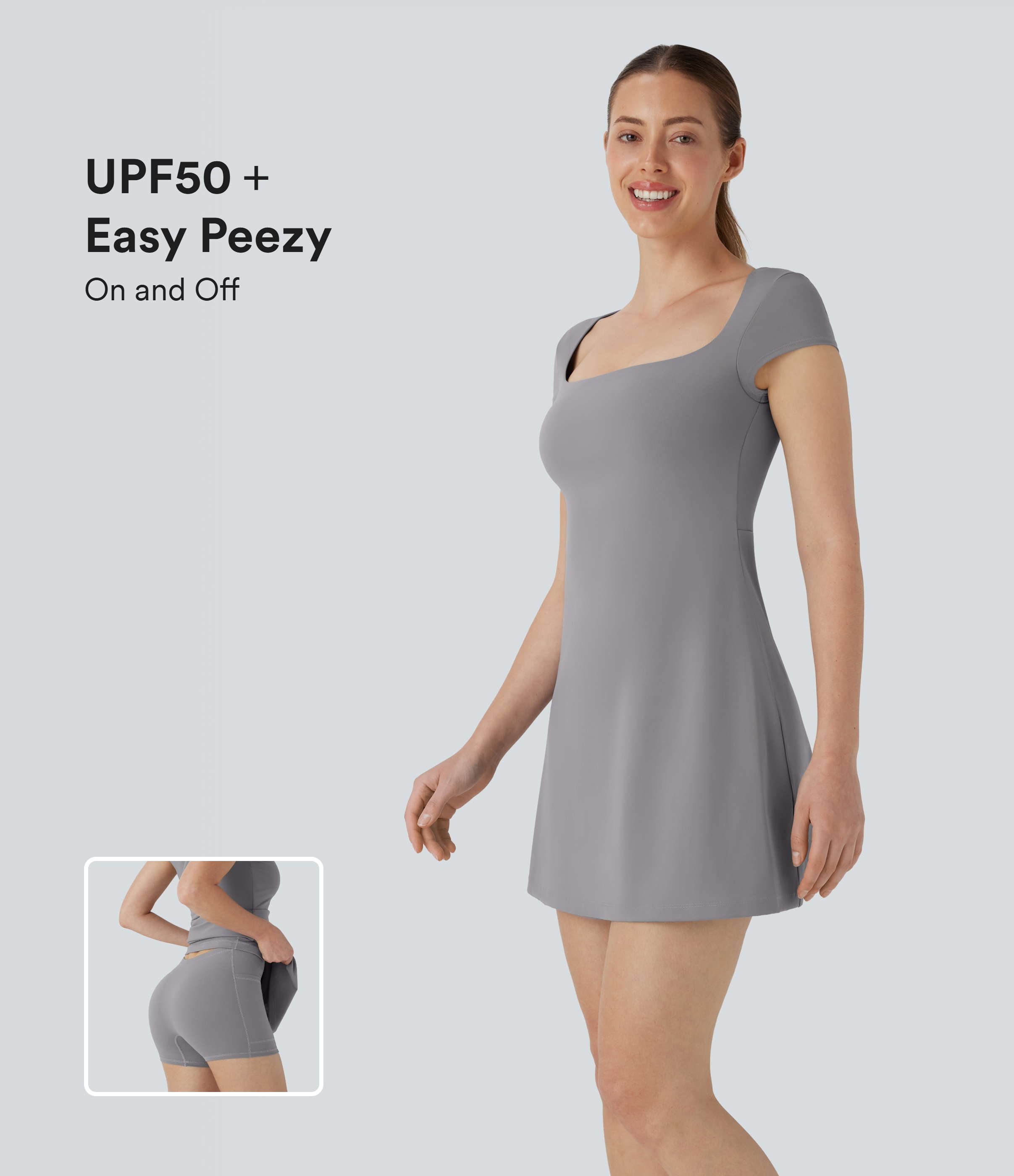 Women’s Softlyzero™ Airy Square Neck 2-in-1 Side Pocket Mini Cool Touch ...