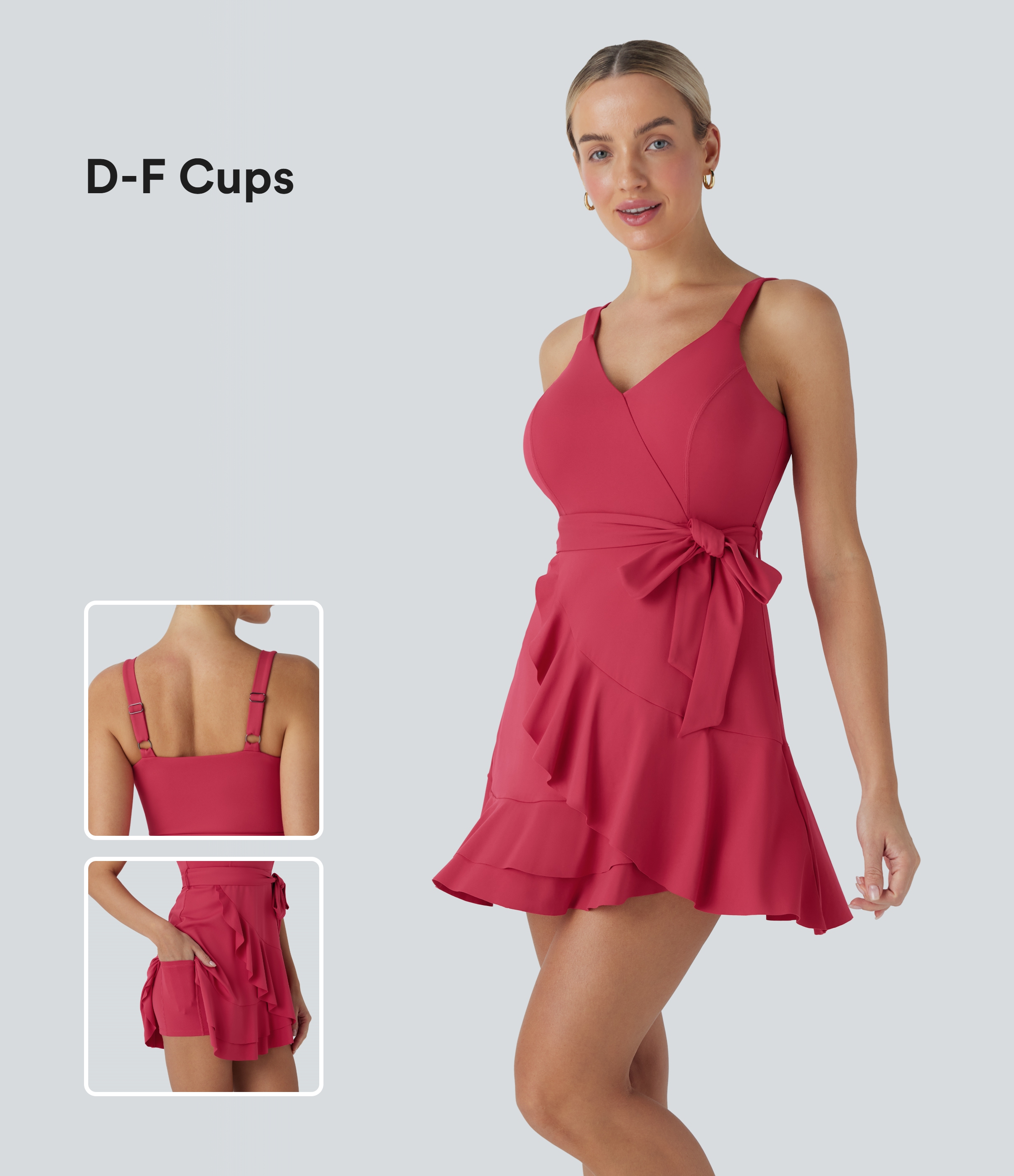 Women’s Softlyzero™ Airy Backless Tie Side 2-in-1 Flowy Cool Touch Mini Casual Dress with Side ...