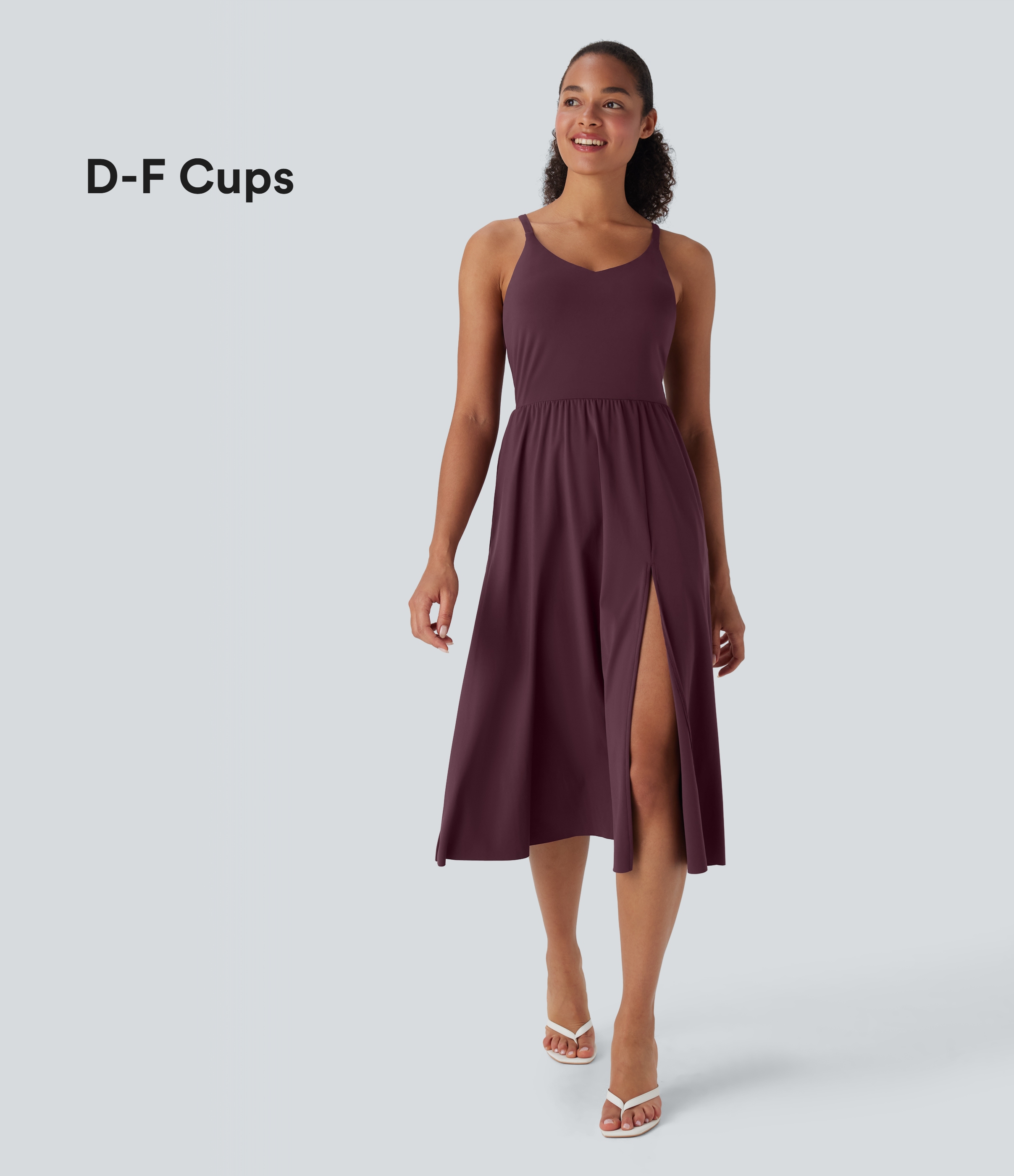 Women’s SoftlyZero™ Airy Racerback Cool Touch Casual Slip Dress with Pockets-D/DD/DDD/F Cups ...