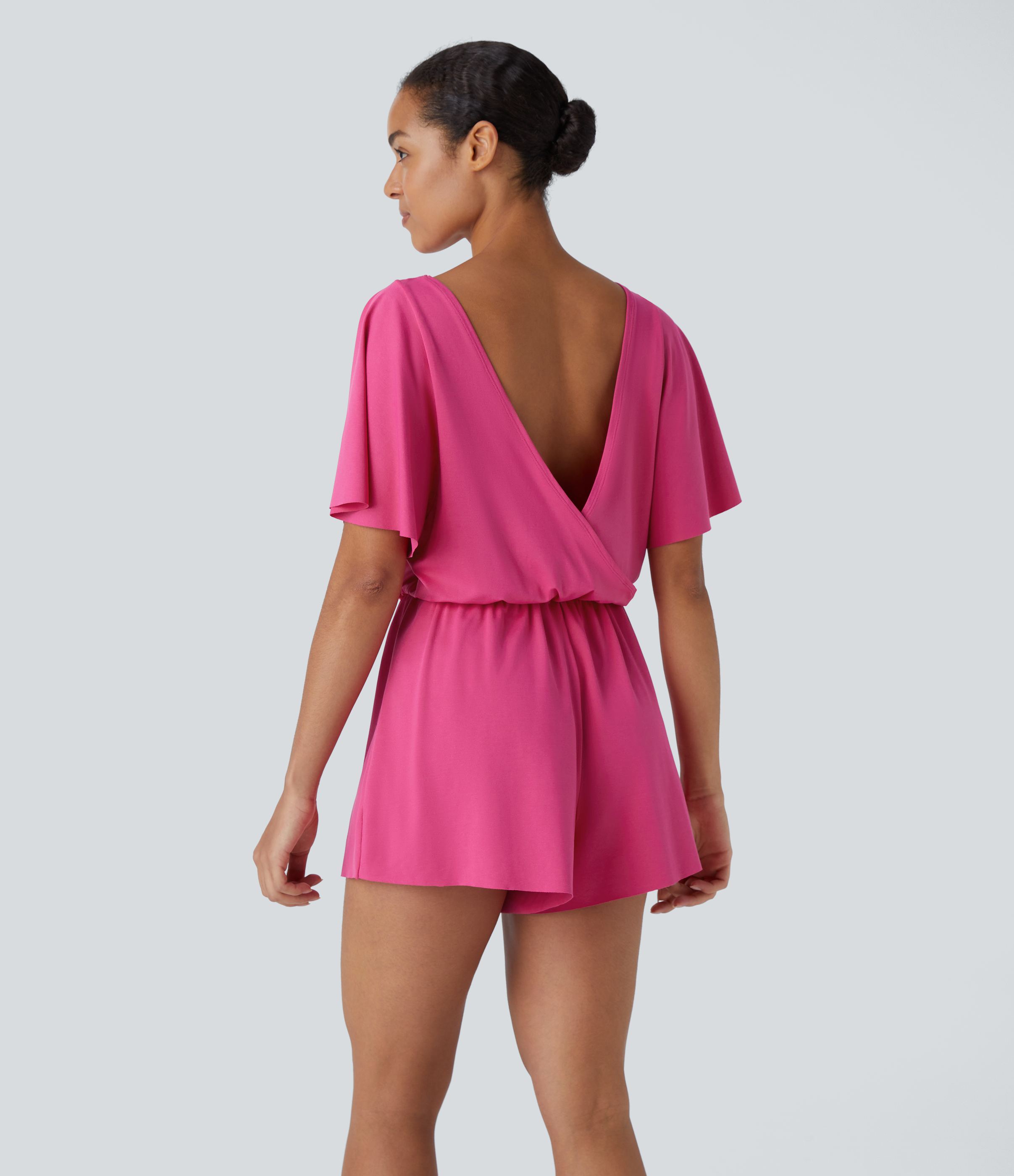 Women’s Ruffle Short Sleeve Dance Romper - Halara