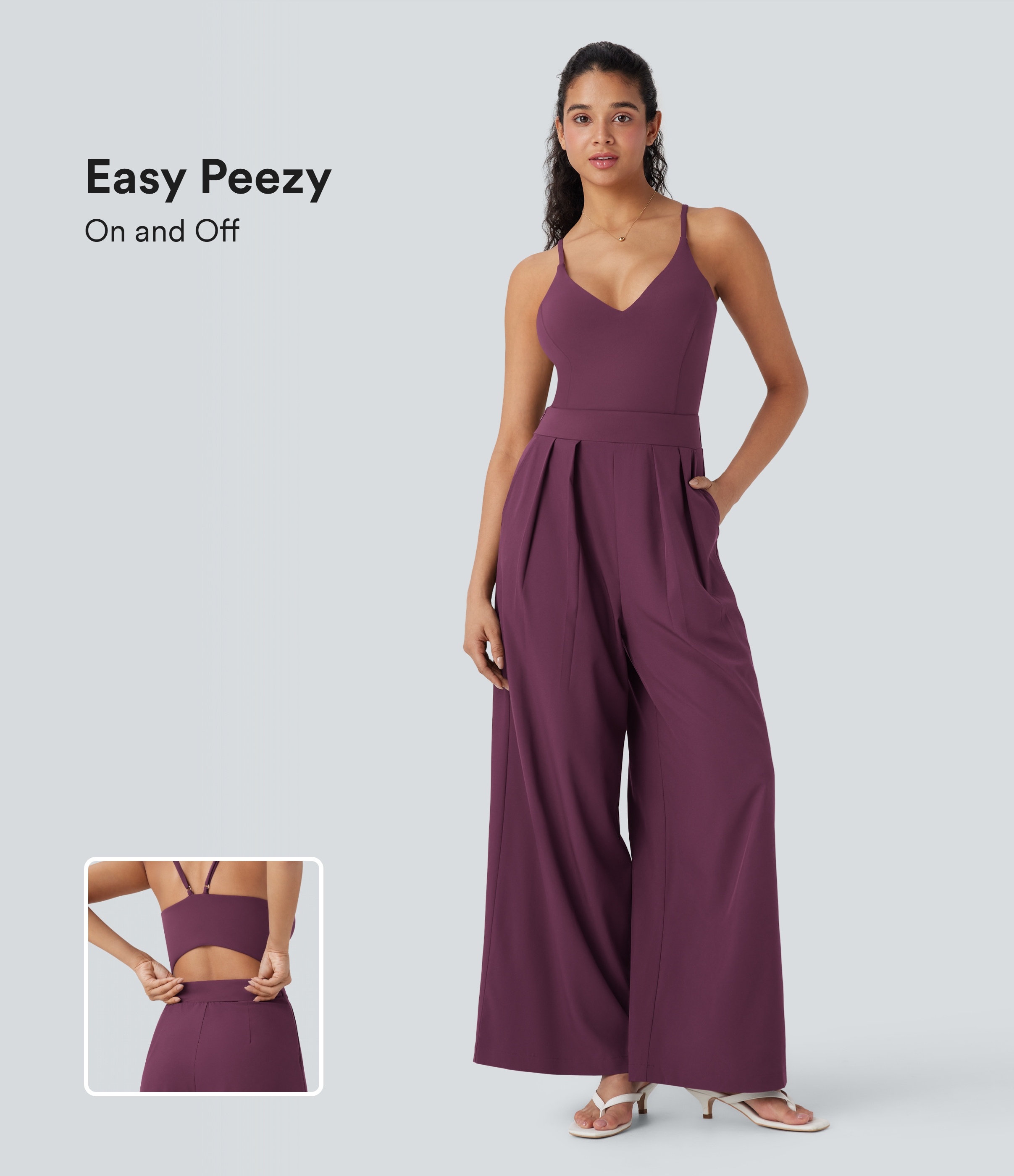 Women’s Breezeful™ Wide Leg Quick Dry Casual Slip Jumpsuit with Pockets ...
