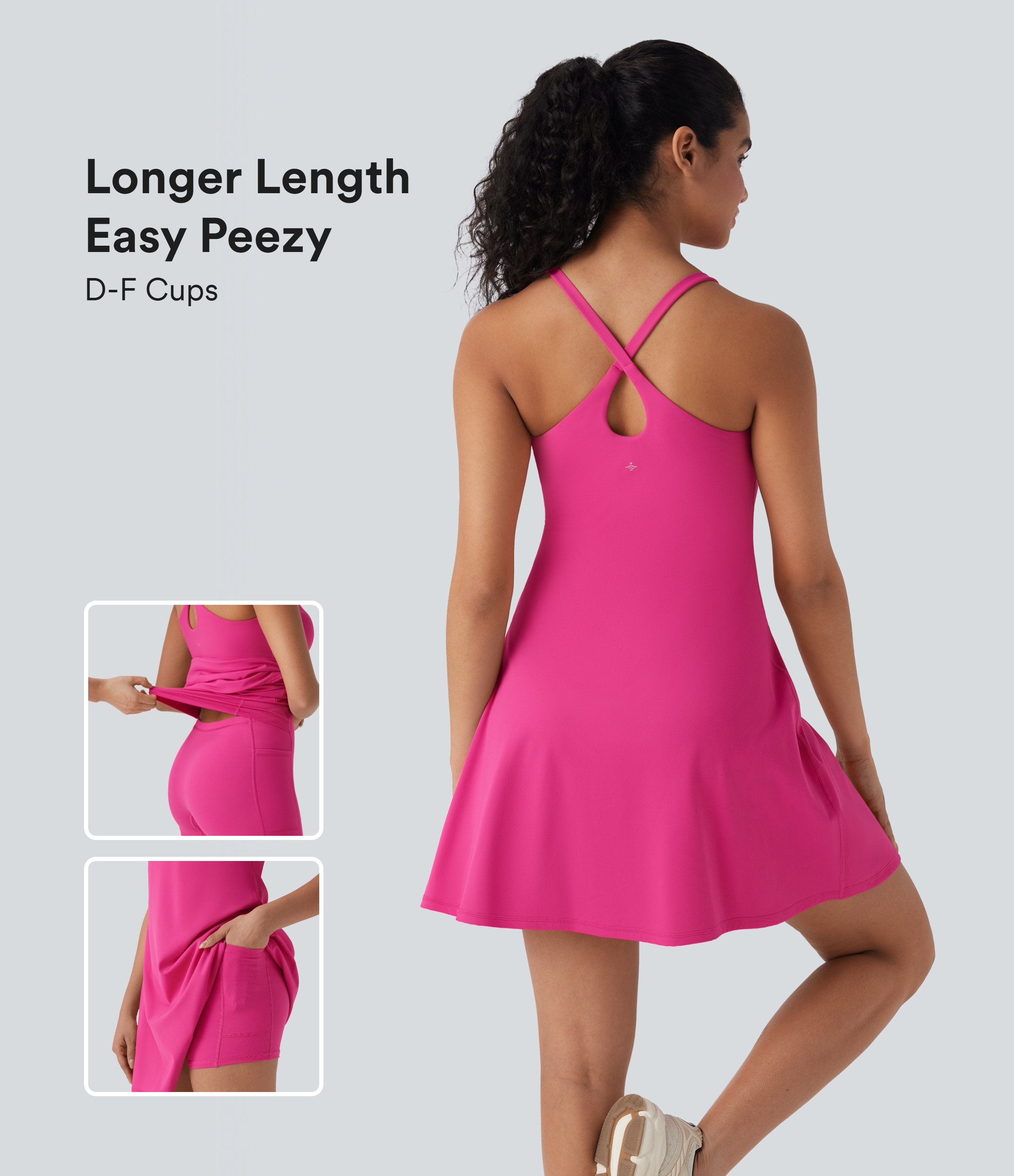Women’s SoftlyZero™ Plush Active Dress-Longer Length-Easy Peezy Edition D-F Cups - Halara