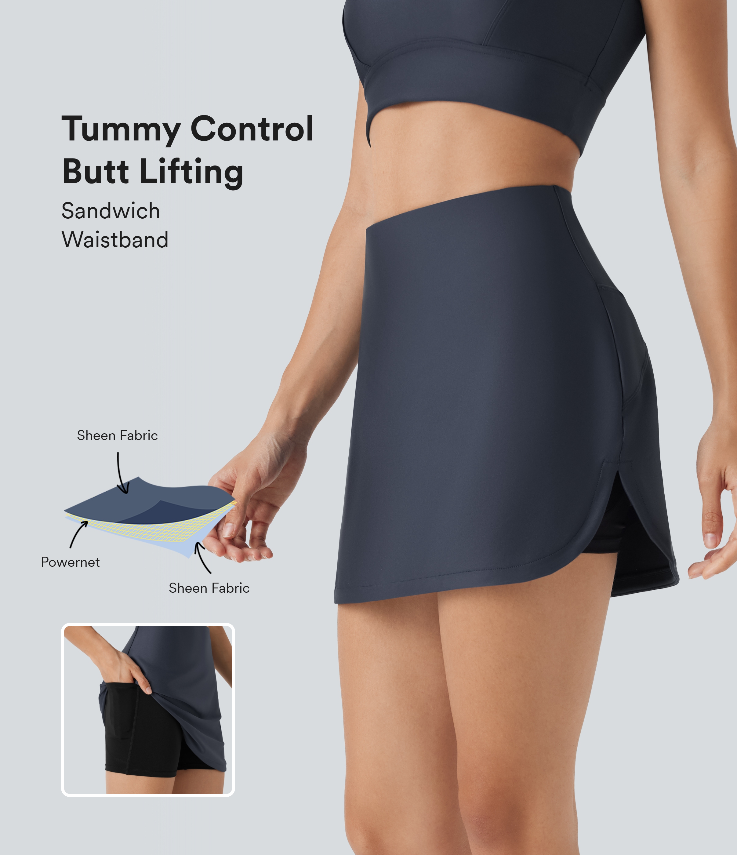 Women’s SoCinched High Waisted Tummy Control Butt Lifting Curved Hem 2 ...