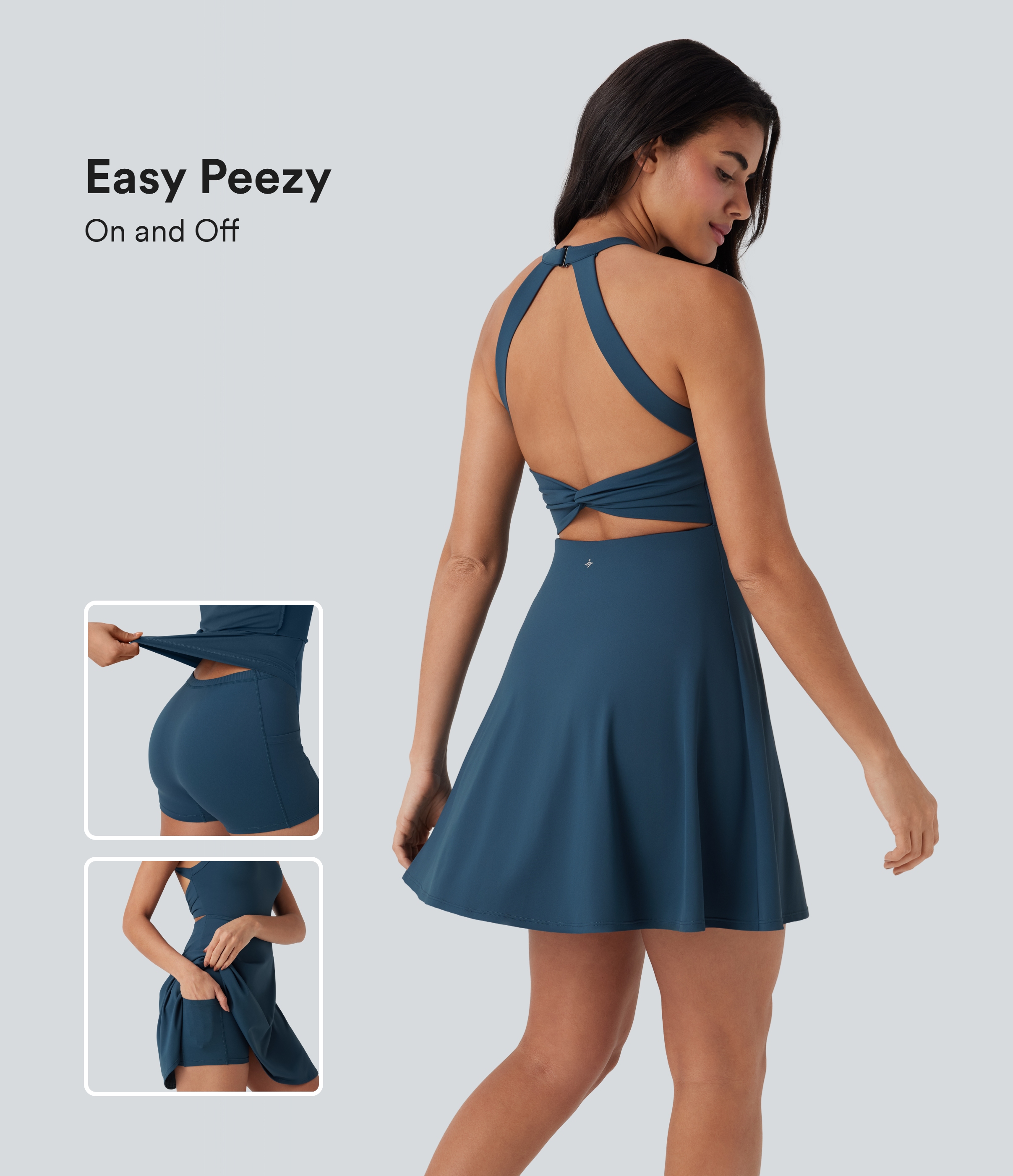 Women’s Softlyzero™ Airy Backless Twisted Dance Active Dress-Easy Peezy ...