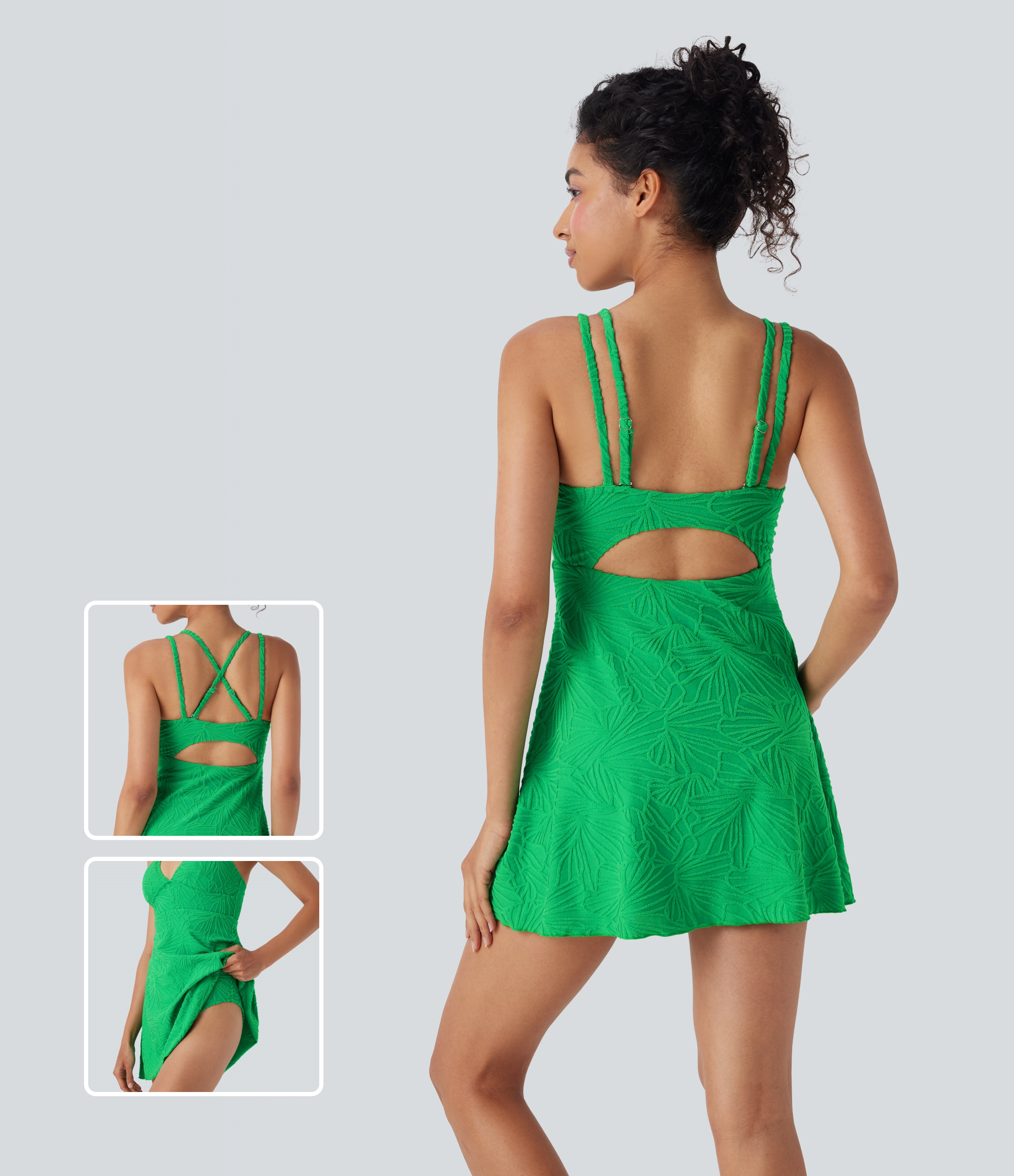 Women’s Backless Cut Out 2-in-1 Mini Swim Dress - Halara