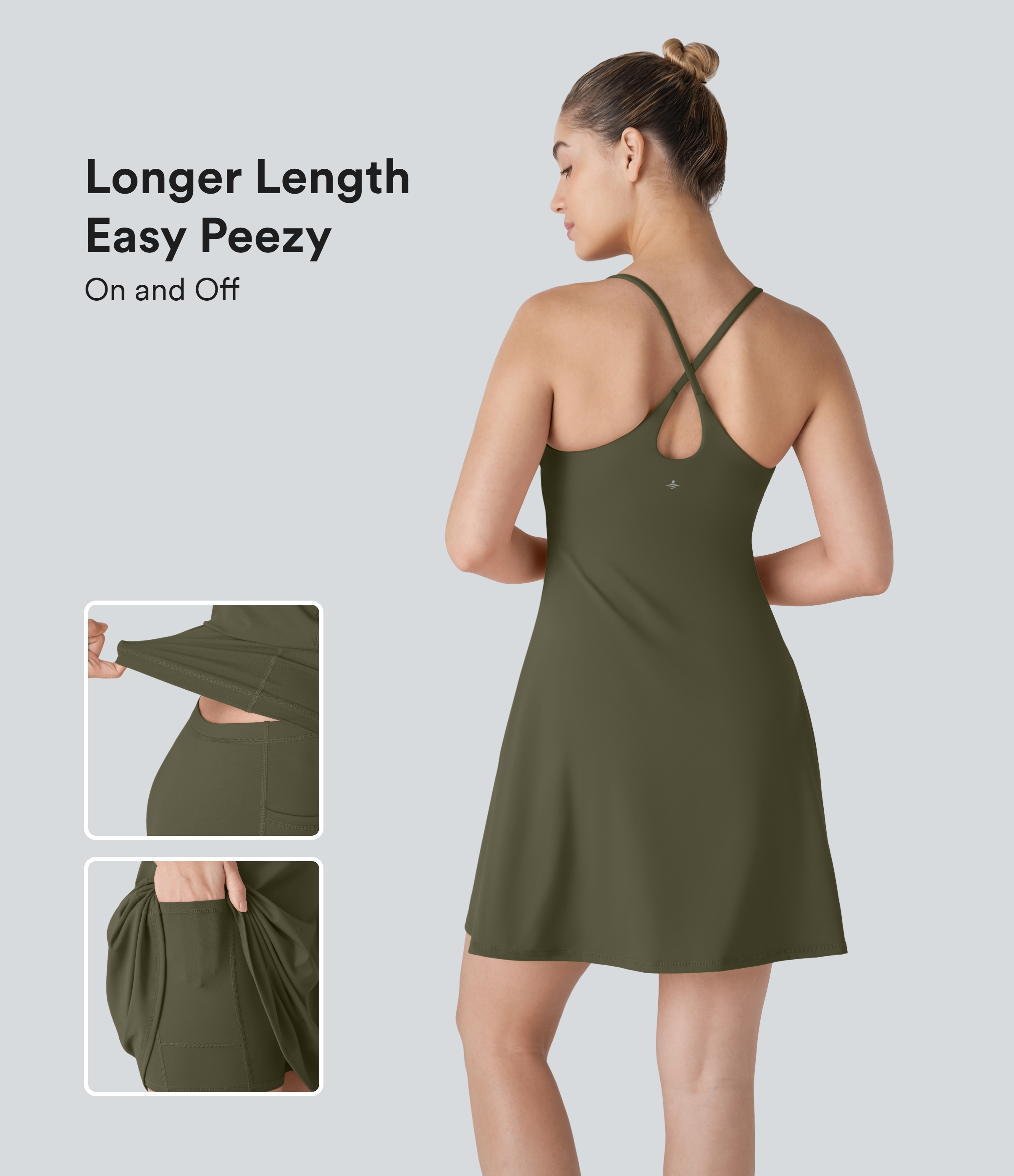 Women’s SoftlyZero™ Plush Backless Active Dress-Longer Length-Easy ...