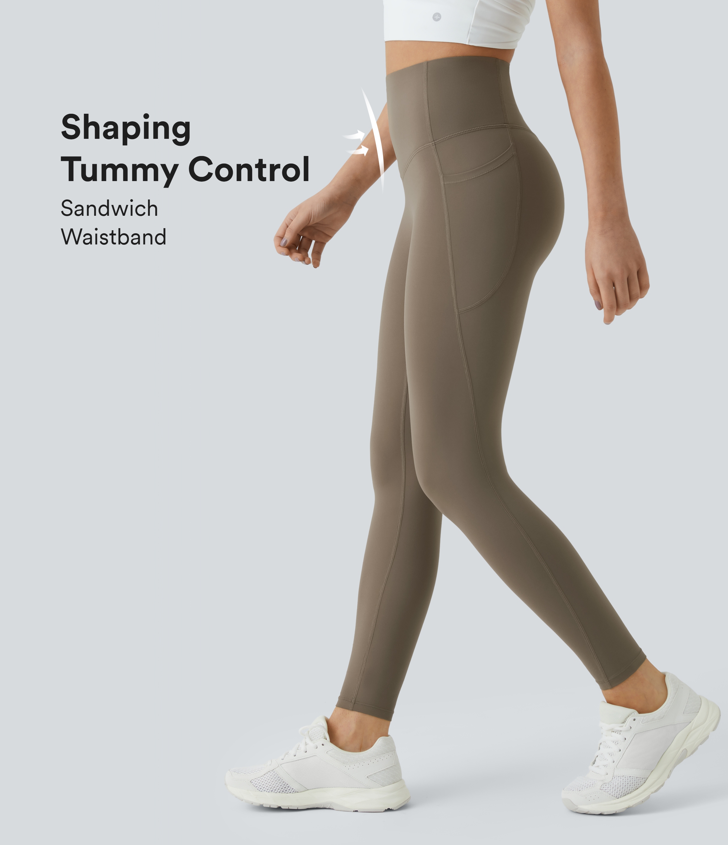 Women’s Halara UltraSculpt™ SoCinched High Waisted Tummy Control Side Pocket Shaping Training ...