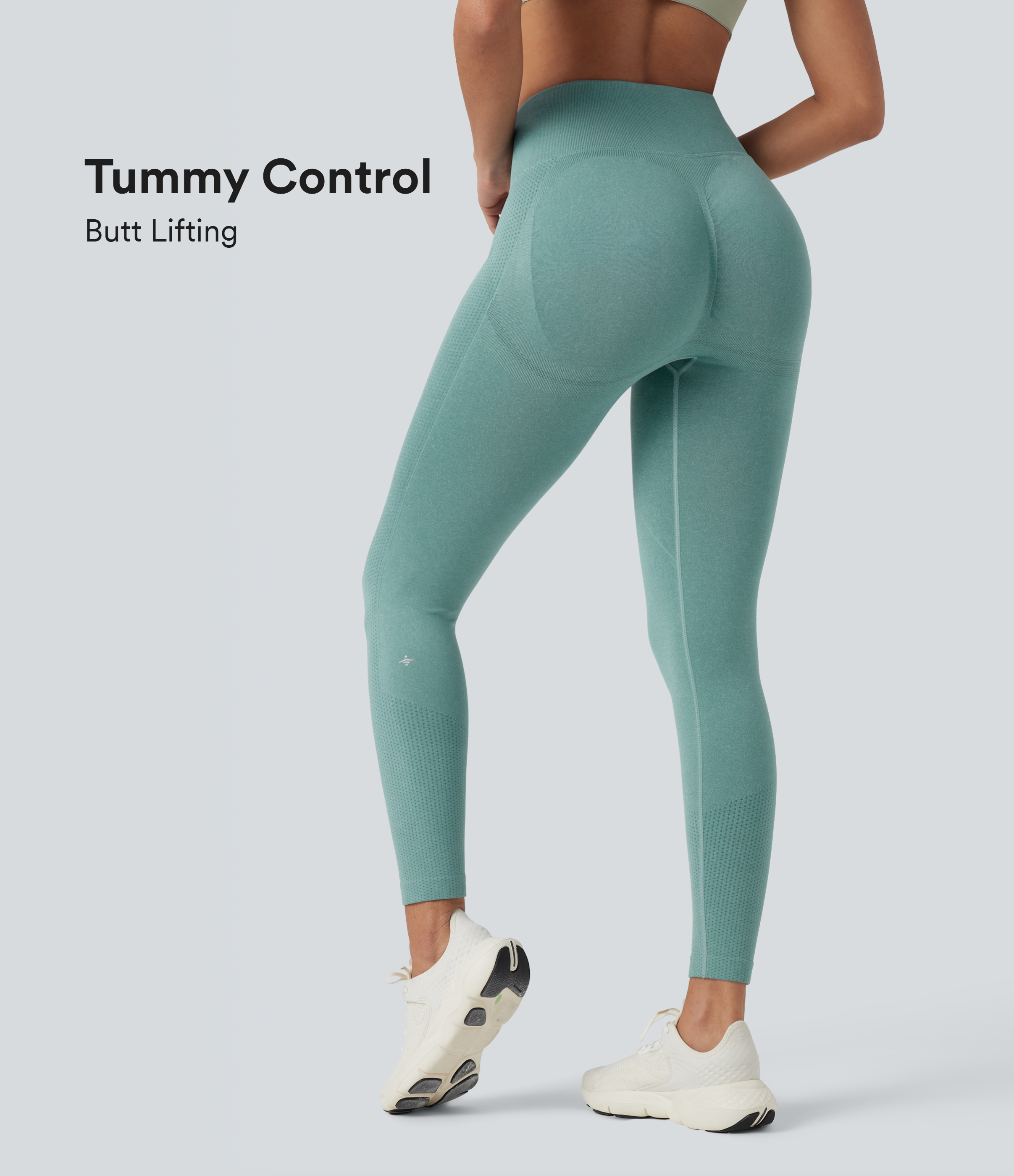 Women’s Seamless Flow High Waisted Tummy Control Butt Lifting Heathered Yoga Leggings - Halara