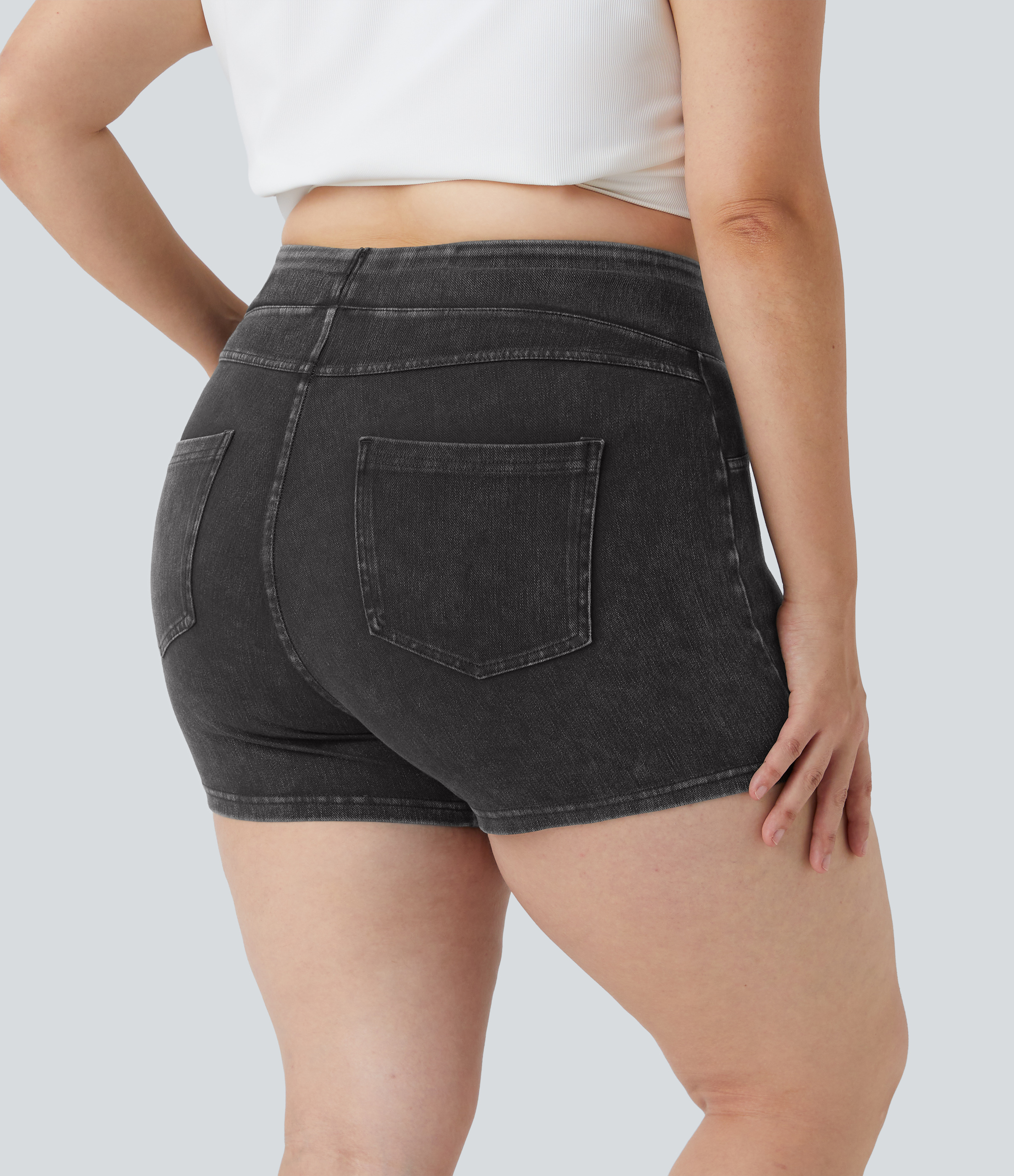 Women’s Halara Flex™ High Waisted Pocket Denim Casual Plus Size Shorts ...