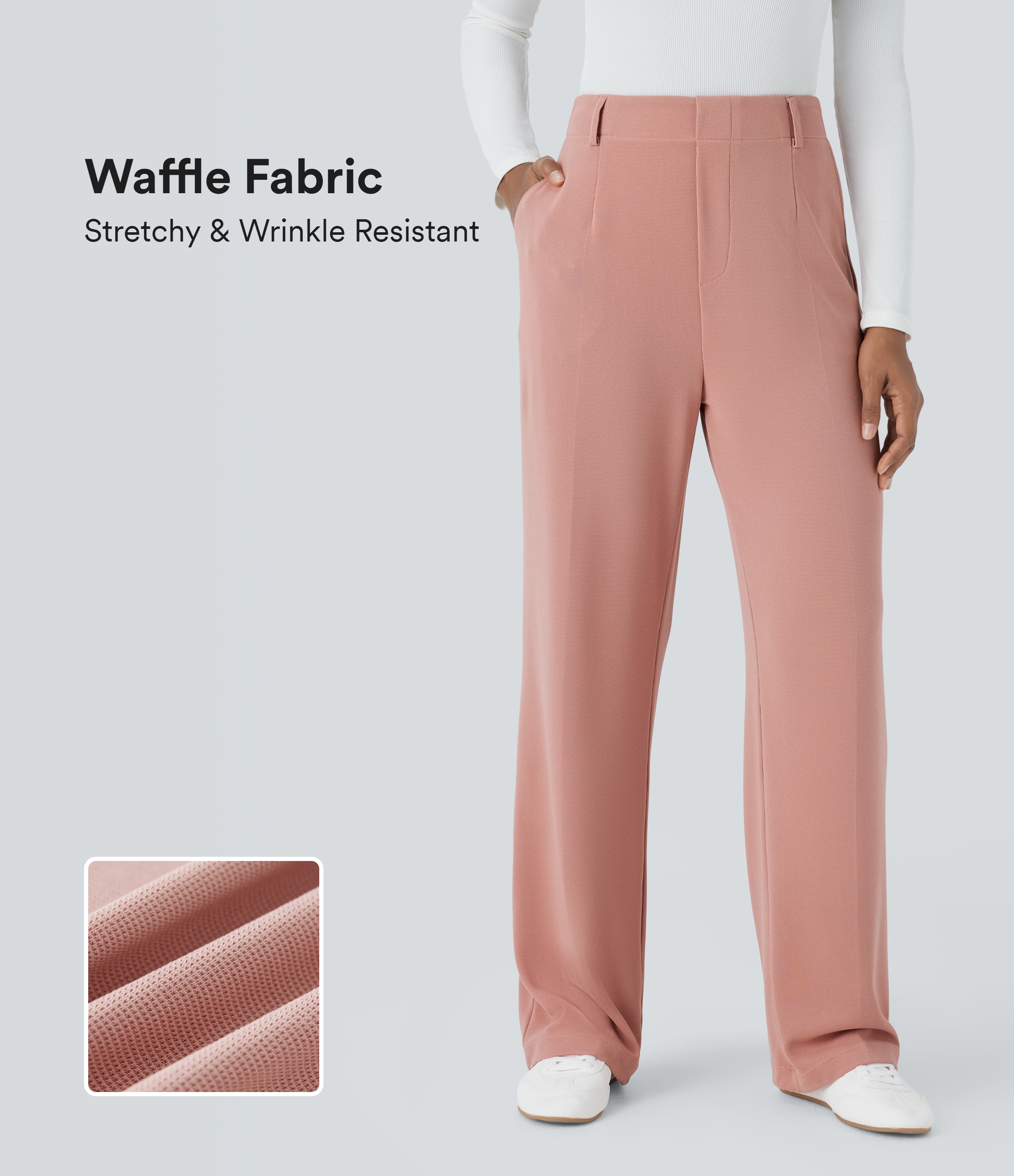 Women’s Halara Flex™ High Waisted Pocket Waffle Work Pants - Halara